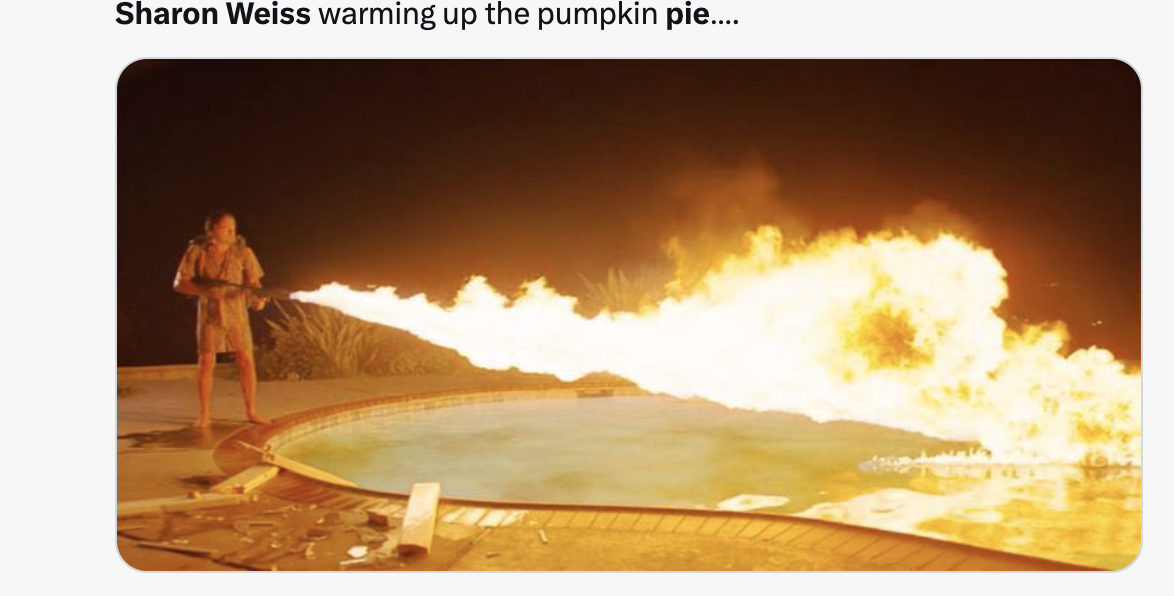 That time Sharon Weiss burned a Marie Calendar pumpkin pie on ...