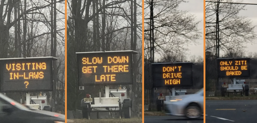New Jersey’s funny traffic signs are back this holiday season | The ...