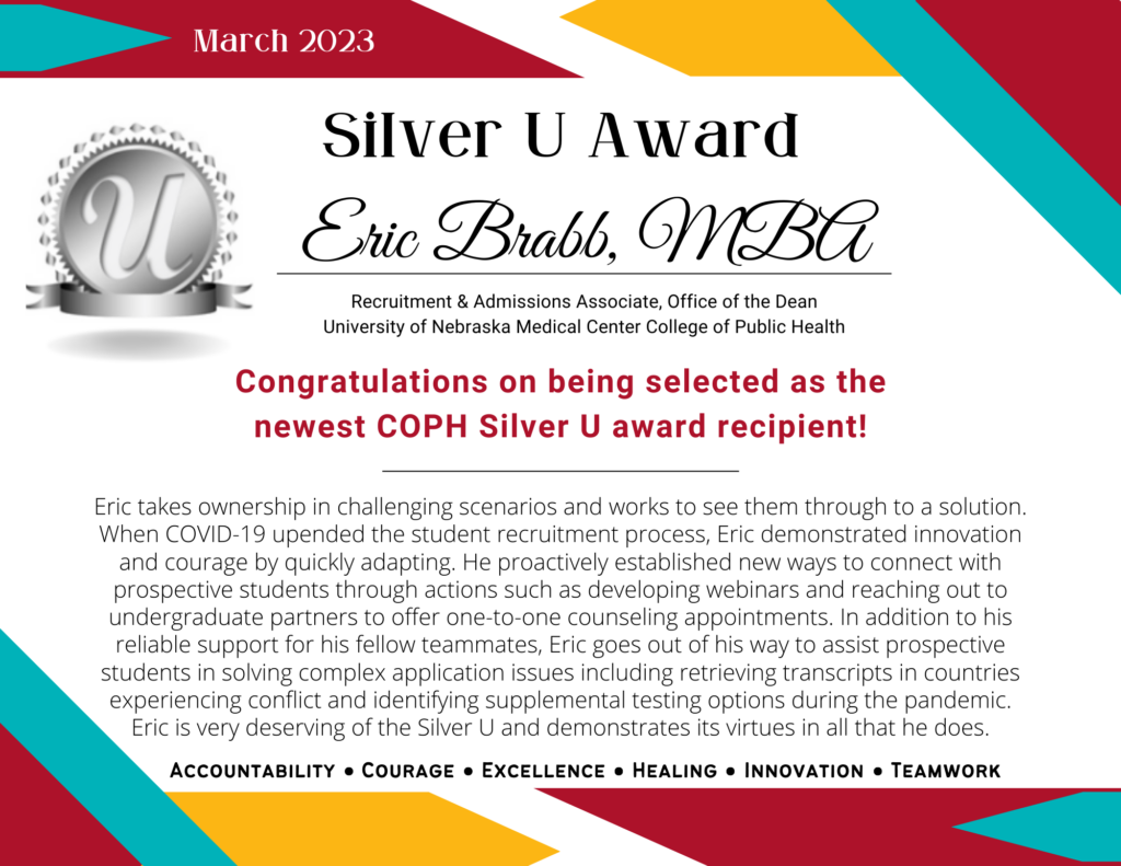 March 2023 Silver U Award Recipient: Eric Brabb, MBA | Newsroom ...