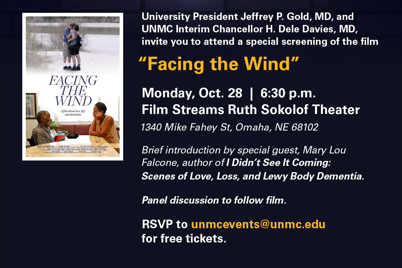 UNMC offering free tickets to 'Facing the Wind' | Newsroom | University ...